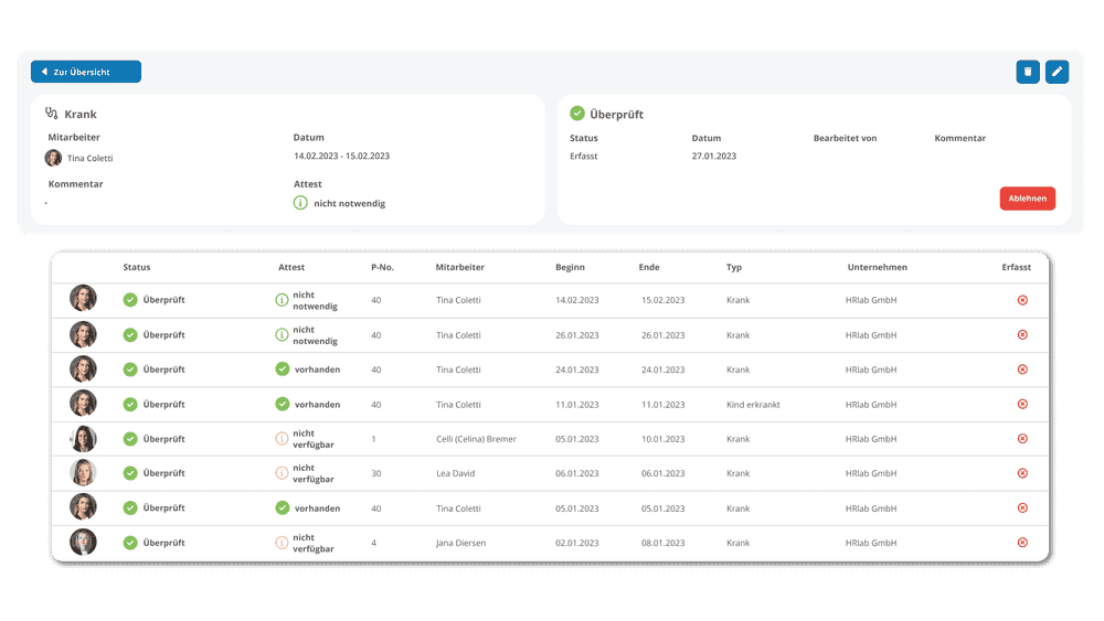 Arbeitgeber Arbeitsunfähigkeitsbescheinigung • HRlab